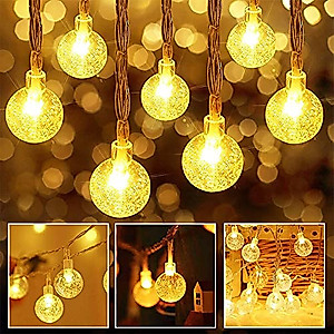 Solar String Lights Outdoor Fairy 30LED 6.5M/ 21Ft Christmas Decorative Ball Lamp Waterproof Indoor with Solar Panel for Patio Garden Backyard Home