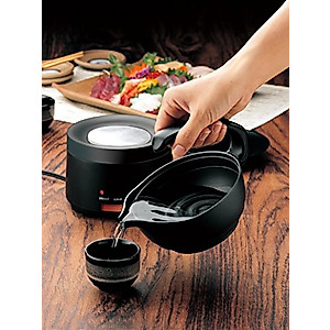 TWINBIRD Japanese Electric Sake Warmer Portable Atsukan Machine Black TW-D418B