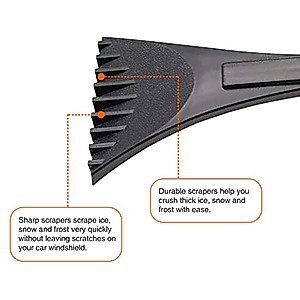 Ajxn 2 PCS Ice Scraper, Snow Scrapers for Car Windshield,Car Window Frost Removal Brush Tool with Foam Handle Trucks-Scratch Free, Universal for SUVs, Crars