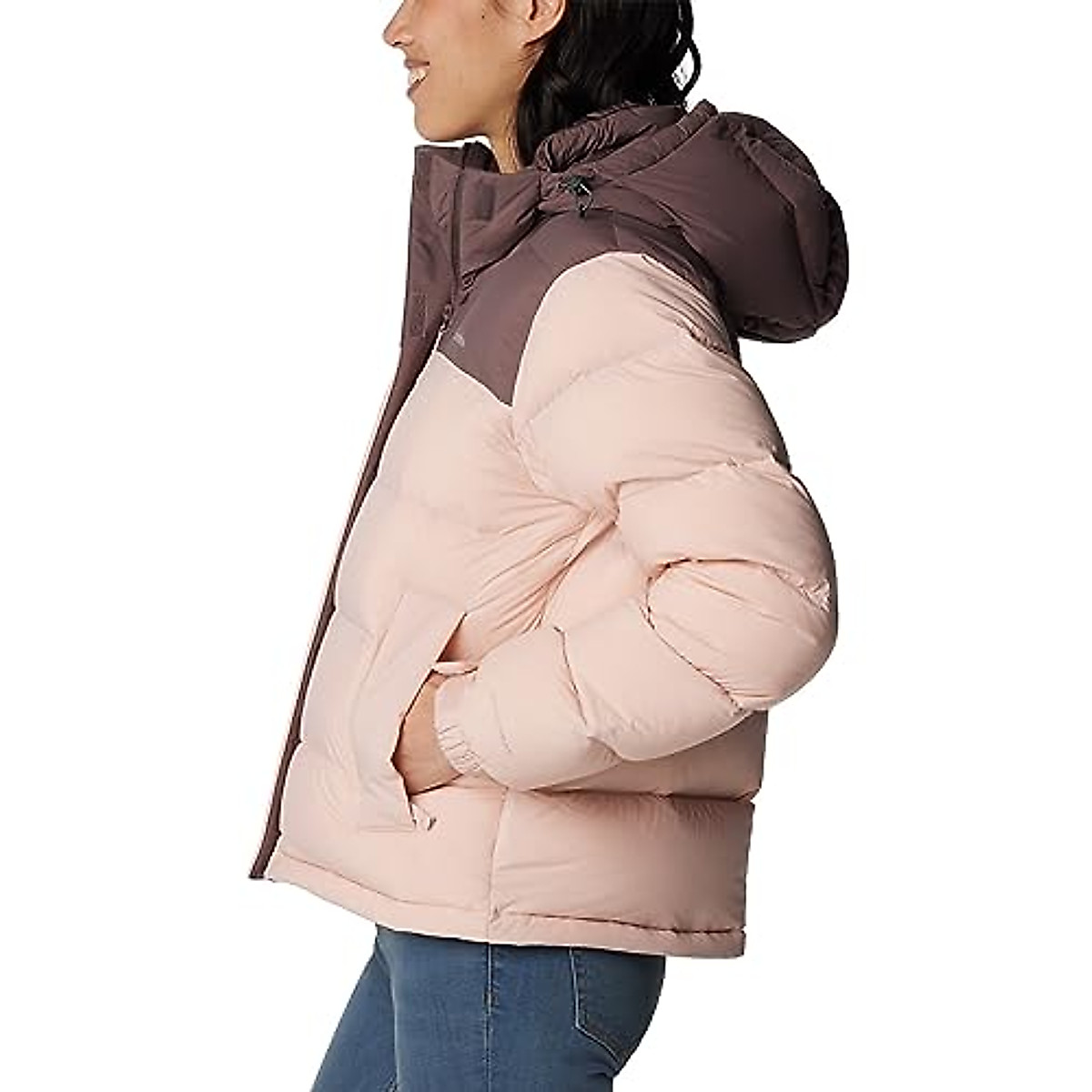 Columbia Women's Bulo Point II Down Jacket, Dusty Pink/Basalt Crinkle, Large