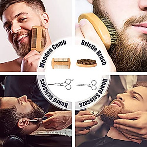 Lionmane Beard Care Gifts Kit for Men, Beard Mustache Grooming Kit-Beard Balm, Beard Wash, Beard Oil, Brush, Scissors, Father's Day Birthday Anniversary Daily Gifts for Husband/Boyfriend/Dad/Him