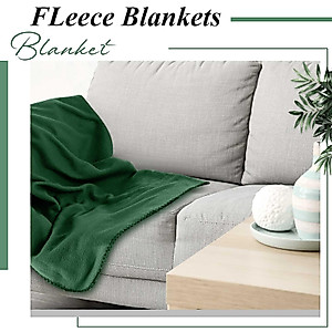 Newwiee 70 Pcs Fleece Blanket Fleece Throw Blankets Bulk Soft Lightweight Breathable Friendly Lap Blankets Pet Home Bed Sofa Couch Office Donation Homeless, 50 x 60 Inch (Green)