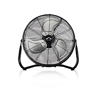 Tech Drive High Velocity Floor Fan,14 inch Heavy Duty Metal Industrial Fans,3 Powerful Speed,360° Adjustable Tilting and All Metal Construction,Black
