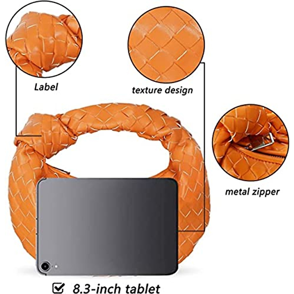 HDHTB Woven Handbag for Women Soft PU Leather Knoted Woven Shoulder Bag Fashion Designer Ladies Hobo Bag (green)