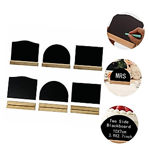 STOBOK 6pcs Message Board Decoration Place Board Signs Small Chalkboard with Stand Small Chalkboard Easel Blackboards Message Board Signs Food Chalkboard Signs Desktop Wooden Menu