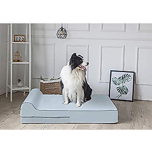 Jumbo Orthopedic Dog Bed - 7-inch Thick Memory Foam Pet Bed with Pillow With Removable Cover & Free Waterproof Liner - For Large Breed Dogs