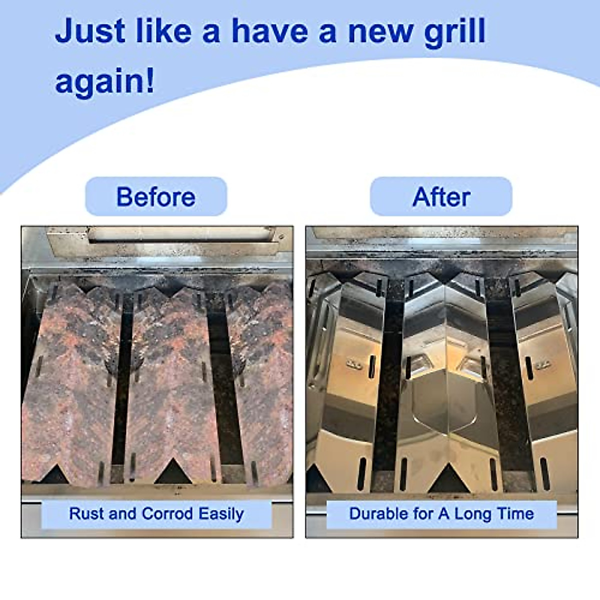 Aibabcue Gas Grill Heat Shield Replacement Parts for Jenn-Air 720-0099, 720-0336, 720-0171, 720-0511, 720-0061 Grill Model, Stainless Steel Heat Plate Tent, Grill Burner Cover for Jennair 720-0099