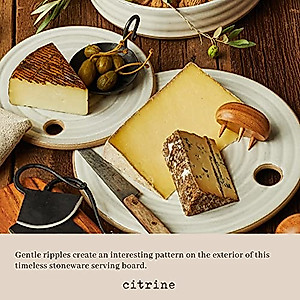 MAGENTA Monterey by Citrine Serving Board, Decorative Stone Plate, Round Charcuterie Board, Large