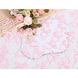 Pink Bow Confetti - She's Tying The Knot Bachelorette Party Confetti,Bow Bridal Shower Decorations,Tying The Knot Bridal Shower