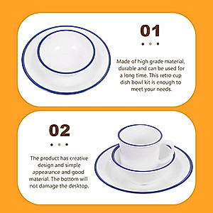 UPKOCH Melamine Dish Plate Set Melamine Plate Bowl and Cup: Vintage Dinnerware Set Camping Plates and Bowls Lightweight Plates Bowls for Kitchen Camping White Lightweight Dinnerware