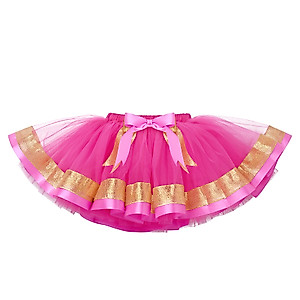 3rd 4th Birthday Outfit Baby Girls T-Shirt Top Vest Mini Tutu Skirt Crown Headband Three Four Years Cake Smash Photo Shoot Princess Kids Third Fourth Birthday Outfit Boho Party Hot Pink 3-4T