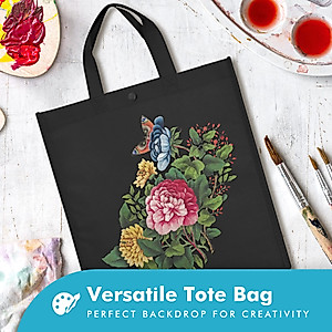 Simply Green Solutions - Reusable Grocery Bags, Durable Large Tote Bags, Shopping Bags for Groceries, Utility Tote, Reusable Gift Bags With Handles, 14 x 16.5 x 6, Pack of 10, Black