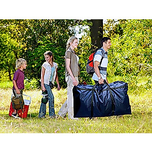 2-Pack 1680D Oxford Fabric Bags, Sturdy Foldable Waterproof Moving Tote Bag with Double Zippers and Reinforced Handles for Clothes Quilts, Jumbo Cargo Duffel Bag for Moving Packing Travelling(Blue)