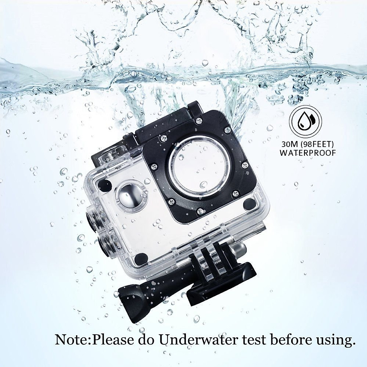 VVHOOY Waterproof Case Compatible with AKASO EK7000 EK5000/REMALI CaptureCam/Apexcam/Vemont/EKEN H9R/HLS/Jadfezy Action Camera Underwater Dive Housing Protective Case