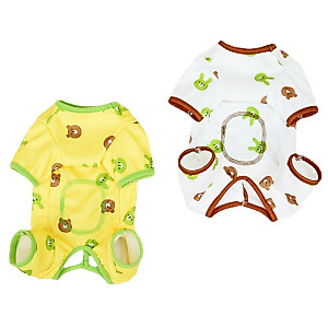 Dog Recovery Suit Dog Surgery Recovery Suit Dog Pajamas Neutering Recovery Suit for Male Dogs Cat Recovery Suit Dog Onesie Anti Licking Abdominal Wound for Male Female Pet Dog Neuter Recovery （2pack
