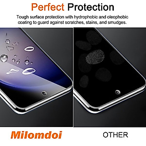 Milomdoi 3 Pack Screen Protector for Samsung Galaxy S23 Plus 6.6 Inch with 3 Pack Tempered Glass Camera Lens Protector, Ultra 9H Accessories, Case Friendly, Mounting Frame, 2.5D Curved - HD