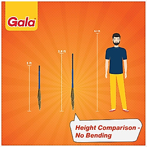 Gala No Dust Floor Broom- (Freedom from New Broom Dust- Bhusa) 2-in-1 - with Extendable Handle (1)