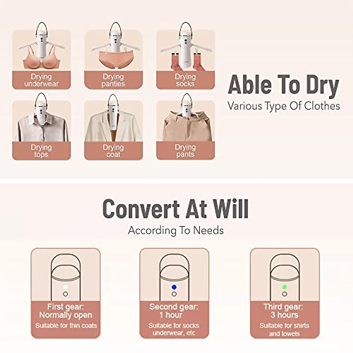 Sanivery Electric Portable Dryer for Clothes - Mini Clothes Dryer with Shoe Drying Attachment, Foldable Drying Rack, Super-Quiet Motor, and UV Light - Compact Travel Dryers for RV and Apartments