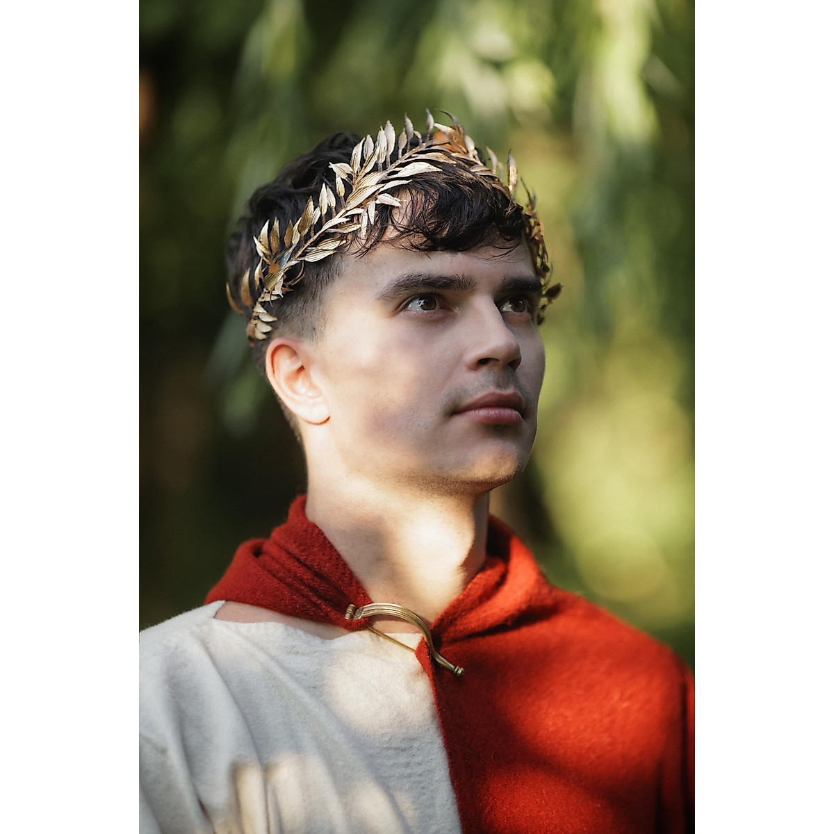 MOSTORY Golden Greek Laurel Crown - God Elf Leaf Headpiece Royal King’s Headband Elven Circlet for for Adult Queen Renaissance Halloween Cosplay Outfit