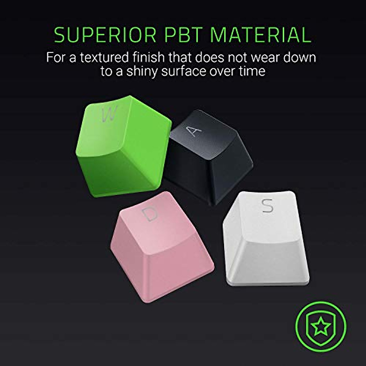 Razer Doubleshot PBT Keycap Upgrade Set for Mechanical & Optical Keyboards: Compatible with Standard 104/105 US and UK layouts - Mercury White