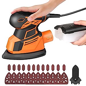Mouse Detail Sander, Vastar Multifunctional Compact Electric Sander Tool with High-efficiency Dust Collection System and 24 Pcs Sandpaper, Suitable for Sanding, Polishing, Removing Paint, Blemishes