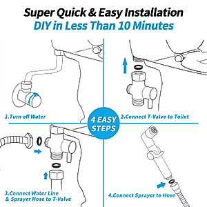 KAIYING Handheld Bidet Sprayer for Toilet, Baby Cloth Diaper Sprayer, Bathroom Muslim Shower Toilet Sprayer Attachment with Hose, Support Wall or Toilet Mount (Chrome)
