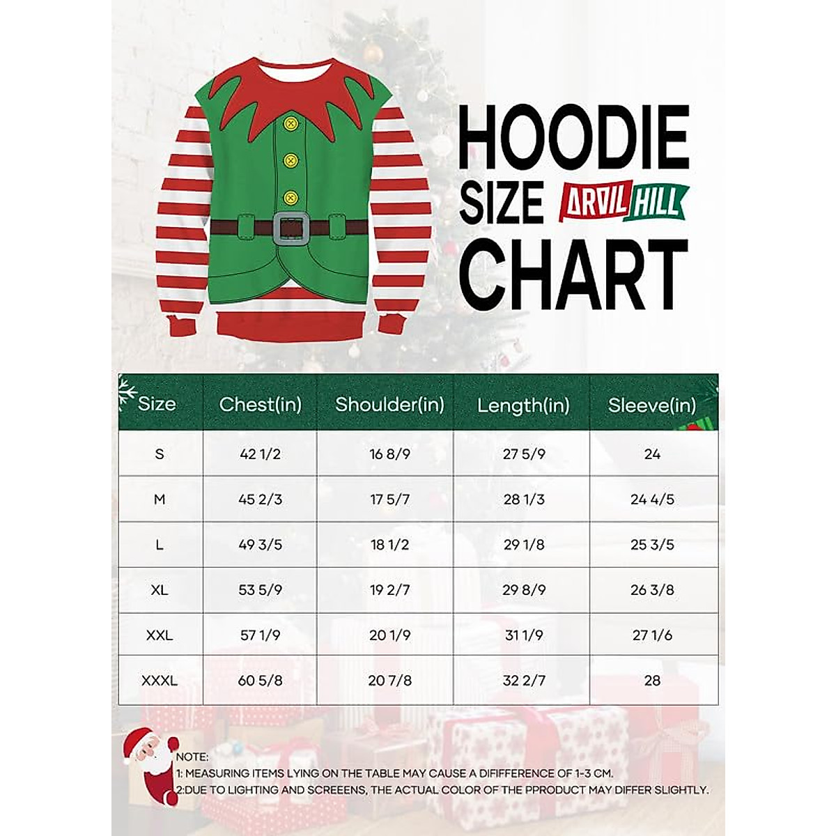 Arvilhill Christmas Men's Funny Ugly Sweater Casual 3D Printed Holiday Crew Neck Sweatshirt Elf Stripe L