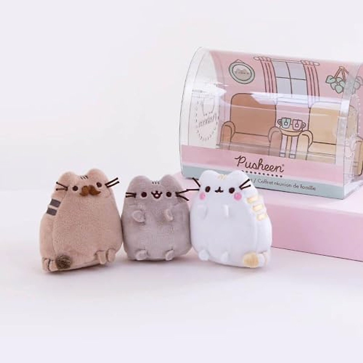 GUND Pusheen Family Gathering Collector Set of 3 Plush Stuffed Animal Cats