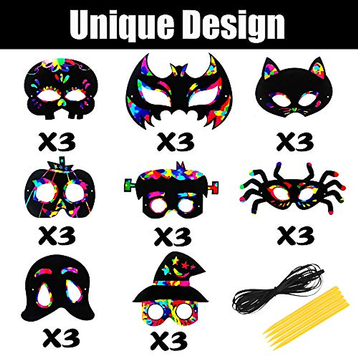 Funnlot Kids Halloween Crafts Ages 4-8 Scratch Halloween Arts and Crafts for Kids Halloween Craft Kit Halloween Activities for Kids Halloween Classroom Decorations