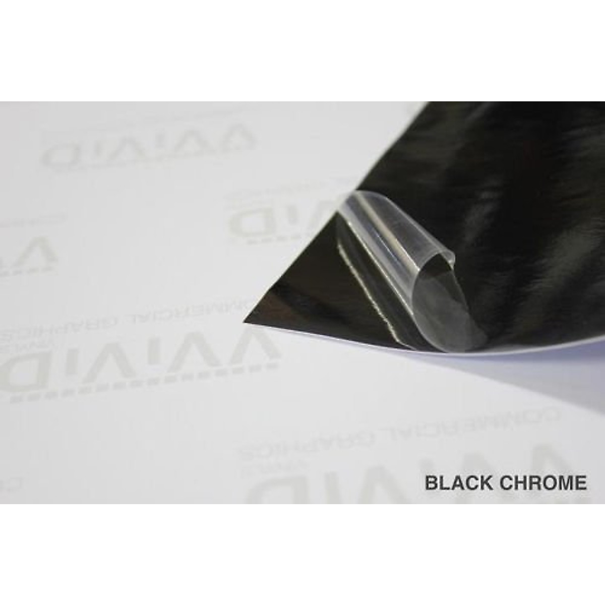 VViViD Standard Gloss Chrome Black Vinyl Wrap Adhesive Film Roll (1.5ft x 5ft)