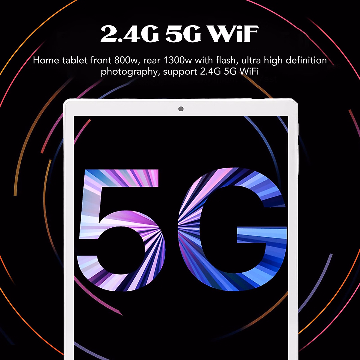 10.1in Tablet, MT6592 10 Cores CPU HD Display Tablet for 10.0, 4G RAM 64GB ROM Storage, 2.4G+5G WiFi, Front 800w Rear 1300w Camera Dual SIM, 8000mAh (US Plug)