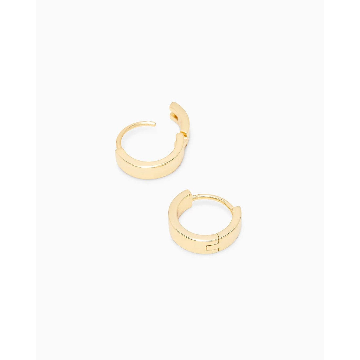 gorjana Women's Rose Huggies, 18k Gold Plated, Minimalist Flat Cuff Huggie Hoop Earrings