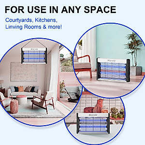 Morole Bug Zapper, 3200V Mosquito Zapper Indoor with Hanging Function, Electric Bug Zapper with Removable Tray, USB Powerful Flying Mosquito Indoor Fly Zapper for Outdoor Kitchen Bedroom Garden