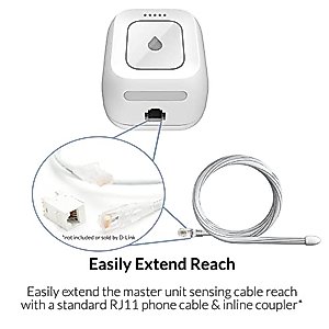 D-Link Wi-Fi Water Leak Sensor and Alarm Starter Kit, Whole Home System with App Notification, AC Powered, No Hub Required (DCH-S1621KT)