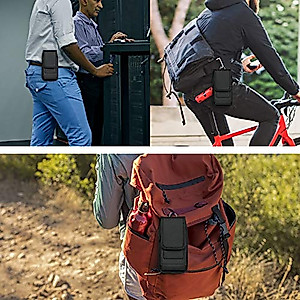 ykooe Belt Clip Holster Case for iPhone 11 12 13 14 Pro Max, XS Max, XR, 8+ Galaxy S22 S20 S21 Fe Plus Ultra A14 A13 Google Pixel 6 7 Pro Nylon Cell Phone Belt Holder for Men, Black