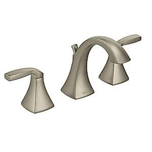 Moen Voss Polished Nickel Two-Handle Widespread Bathroom Faucet, Valve Required, T6905NL