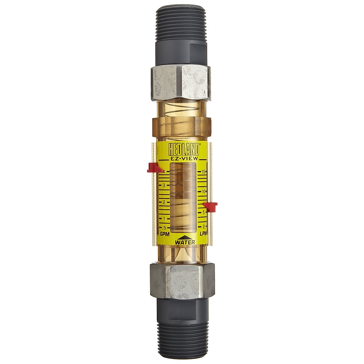 Hedland H621-610-R EZ-View Flowmeter With Sensor, Polyphenylsulfone, For Use With Water, 1.0 - 10 gpm Flow Range, 1" NPT Male