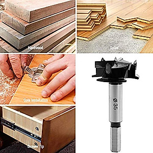 Hinge Jig Drill Kitchen Cupboard/Hinge Cup Drilling Hole Saw Cutter - Hinge Boring Forstner Drill Bit 35mm Diameter, 10mm Shank (Three feet 35MM)