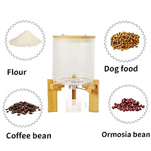 Rice Storage Container, Sealed 10 Lb Dry Food Grain Storage Container Rice Dispenser Portable Handle with Sprue for Flour Pasta Cereal and Baked Pet Dog and Cat Food Containers