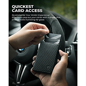 AirTag Wallet for Men, Finest Full Grain Genuine Leather, Mens Wallet with AirTag Holder, Apple Air Tag Minimalist Front Pocket Trifold Wallet, RFID Blocking, Pop Up Smart Wallet with Card Holder