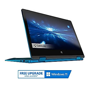 Gateway Newest Touchscreen 11.6 HD 2-in-1 Convertible Laptop in Blue Intel N4020 4GB RAM 64GB SSD Mini-HDMI Webcam Windows 10 S (Renewed) (GT-116)