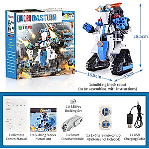 EDUCIRO Robot Building Toys for Boys, 8 9 10 11 12 Year Old Boys Girls Easter Gifts Ideas, STEM Projects for Kids Age 8-12, Remote & APP Controlled Toys Building Sets (358Pieces)