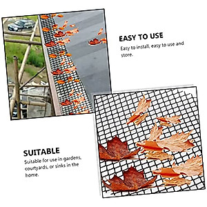 DOITOOL 1 Set Anti-Falling Net Roof Gutter Guard Mesh Fence Net Cover Mesh Strainer Downspout Filter Plastic Fencing Sink Nets Plastic Gutter Guard Plastic Gutter Guard Net Mesh Black Leaf