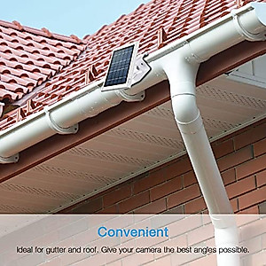 Gutter Mount for Ring Solar Panel - OkeMeeo Outdoor Mount Compatible with Ring and Arlo Solar Panel for Maximum Sunlight, White,1 Pack(Not for Super Panel)