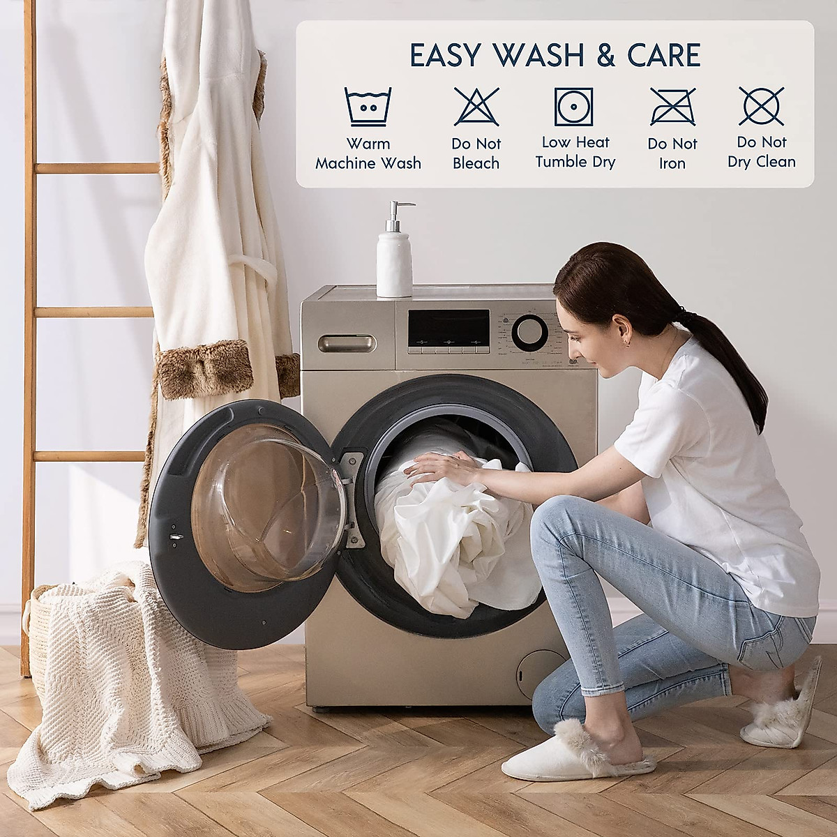 Phantoscope 100% Waterproof Mattress Protector, Queen, Mattress Cover 3D Air Soft Fabric, Mattress Pad Cover with 18'' Deep Pocket, Noiseless Washable, Queen Size