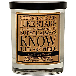 Good Friends are Like Stars, Friendship Gift for Women, Birthday Gift for Friends Female, Going Away Gifts, Funny Gifts for Friends, Long Distance Friend, BFF, Bestie, Funny Candle, Soy 10 oz. Candle