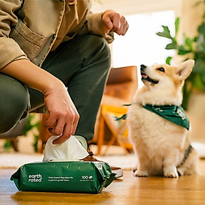 Earth Rated Hypoallergenic Dog Wipes, Cleaning and Odor-Controlling Grooming Wipes for Paws, Body, and Butt, Perfect for Puppy and Adult Dogs, Lavender Scented, 100 Count