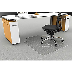 HOMEK Office Chair Mat for Carpeted Floors - Clear Carpet Chair Mat with Lip 48”x 36”x 0.09”