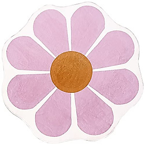 USTIDE Pink Flower Shaped Rug 47x47 Inch, Washable Flower Shaped Rug Soft Flower Rugs for Bedroom