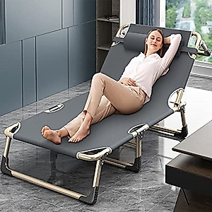 tiyiawi Patio Lounge Chair, 4-Fold Portable Camping Folding Tanning Chair Lightweight Portable Sunbathing Recliner for Outdoor, Lawn, Patio, Beach, Sunbathing, Tanning, Deck with Pillow